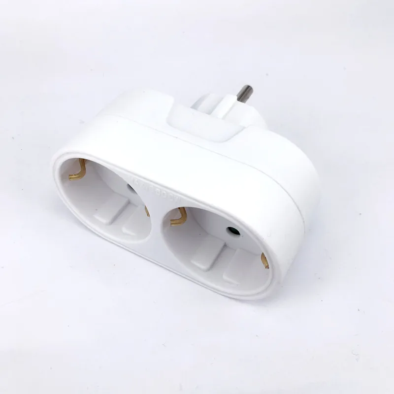 European Type Conversion Plug 1 TO 2 Way EU Standard Power Adapter ...