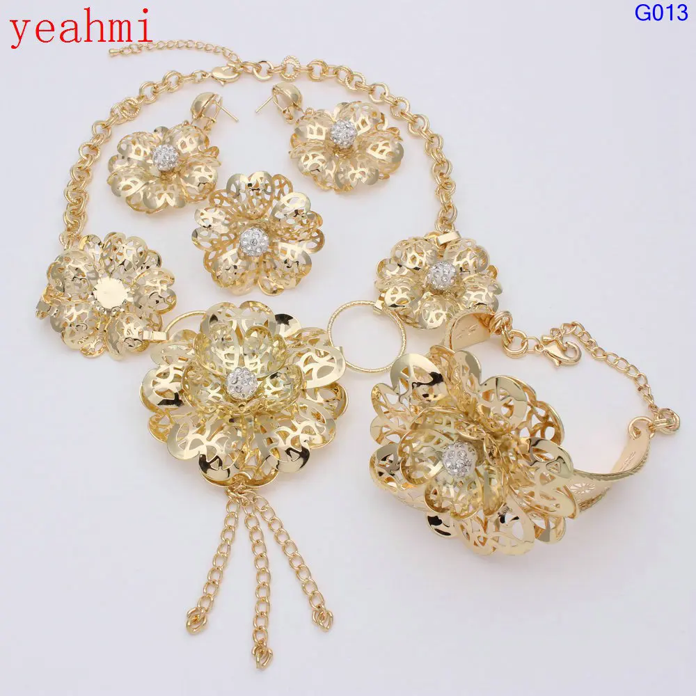 New Fashion Costume Jewellery Women Big Necklace Bracelet Rings ...