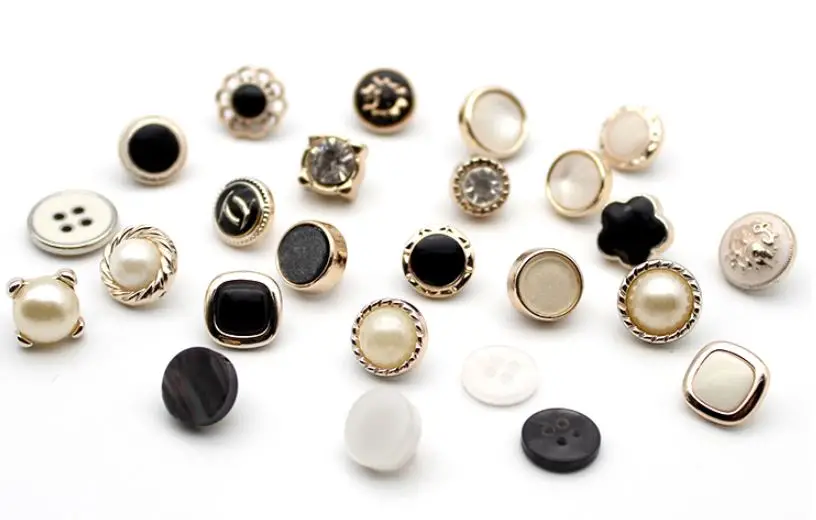 20pcs Retro Crystal Pearl Shank Buttons Metal Back Scrapbooking Diy ...