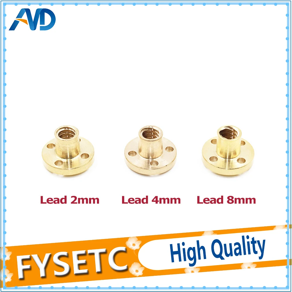 10pcs M8 TR8 8mm 4mm 2mmTrapezoidal Screw for Supporting All the Copper Nut Stepper Motor Guide ...