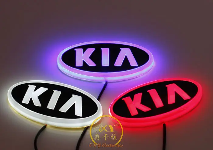 4D Car Lighted Badge For KIA Accessory Auto Led Emblem Lamp Car Badge ...