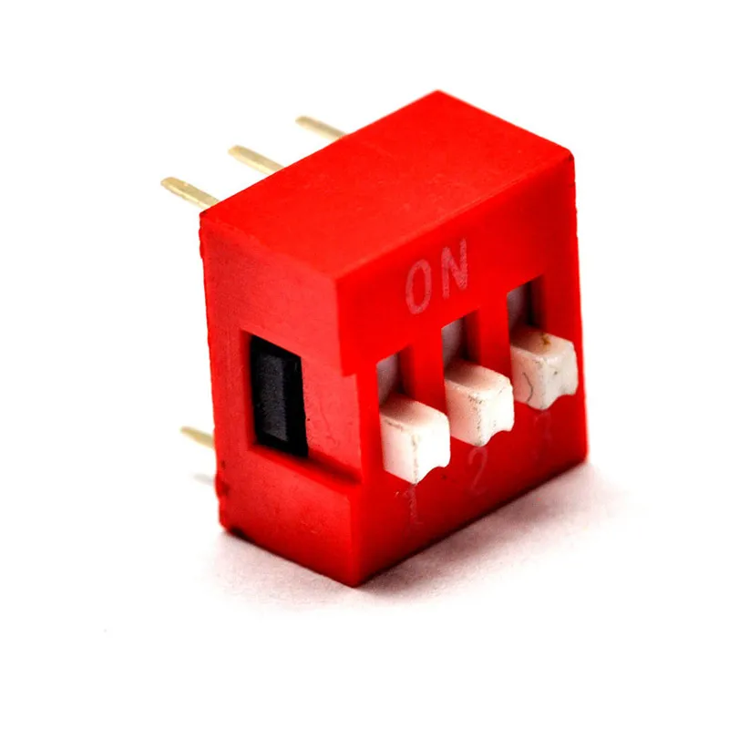 Free Shipping Toggle Switch 3p 254mm Pitch Flat Dial Red Dip Switch Coding Switch In Switches 
