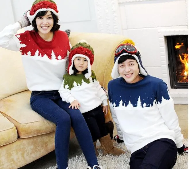 Winter family matching clothes long sleeve Christmas cotton T shirt ...