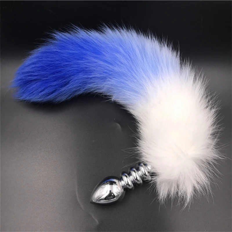 Anal Plug Tails Anus Bead Blue White Tails Anal Dilator Thread