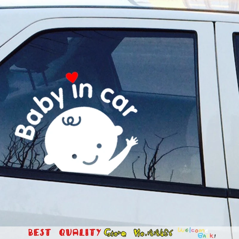 Baby In Car Sticker Paste Safe Sign Car Styling Red Love Heart Words ...