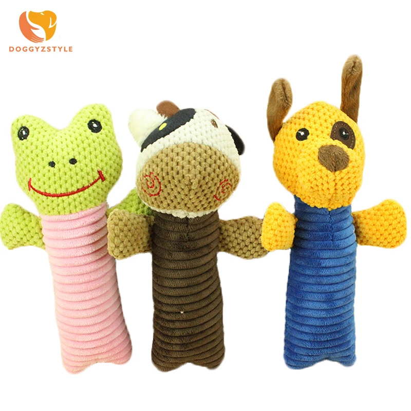 Canvas Cartoon Dog Toy Frogs Cows Dog Shaped Sound Squeak Toys Puppy ...