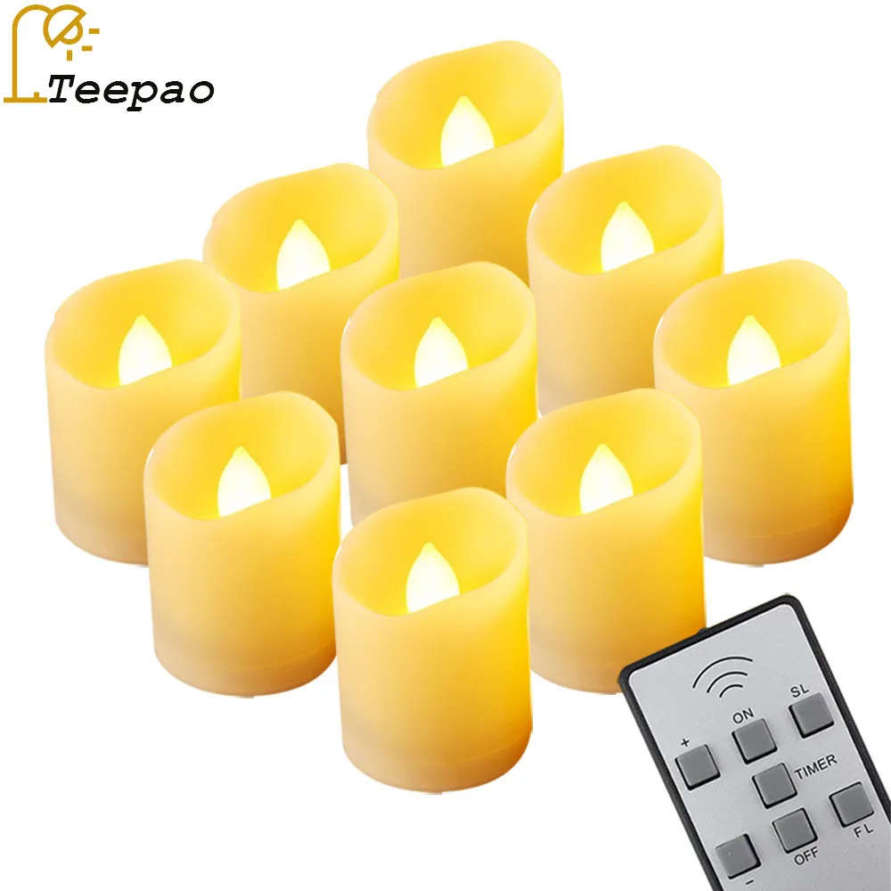 6/9 pcs LED Electronic Flameless Candles Yellow Tea Light Simulation ...