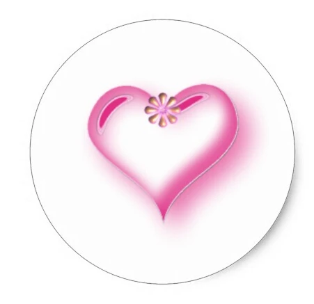 3.8cm Pretty Pink Heart Classic Round Sticker|sticker pack|sticker ...