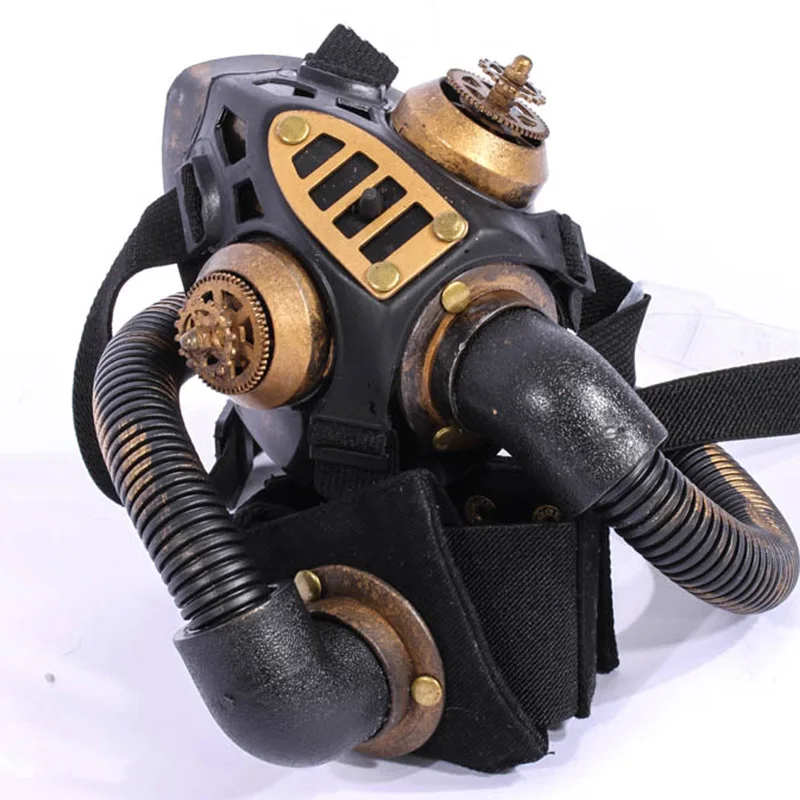 Gold Metallic Resin Conduit Gothic Rave Rock Cool Respirator Gas Mask ...