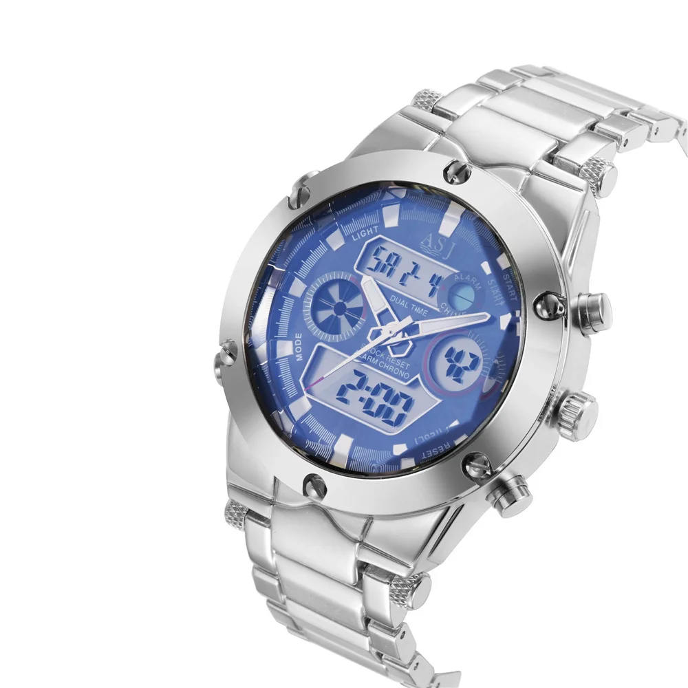 Men-Watches-Stainless-Steel-Analog-digital-Sport-Watch-Waterproof-Dual ...