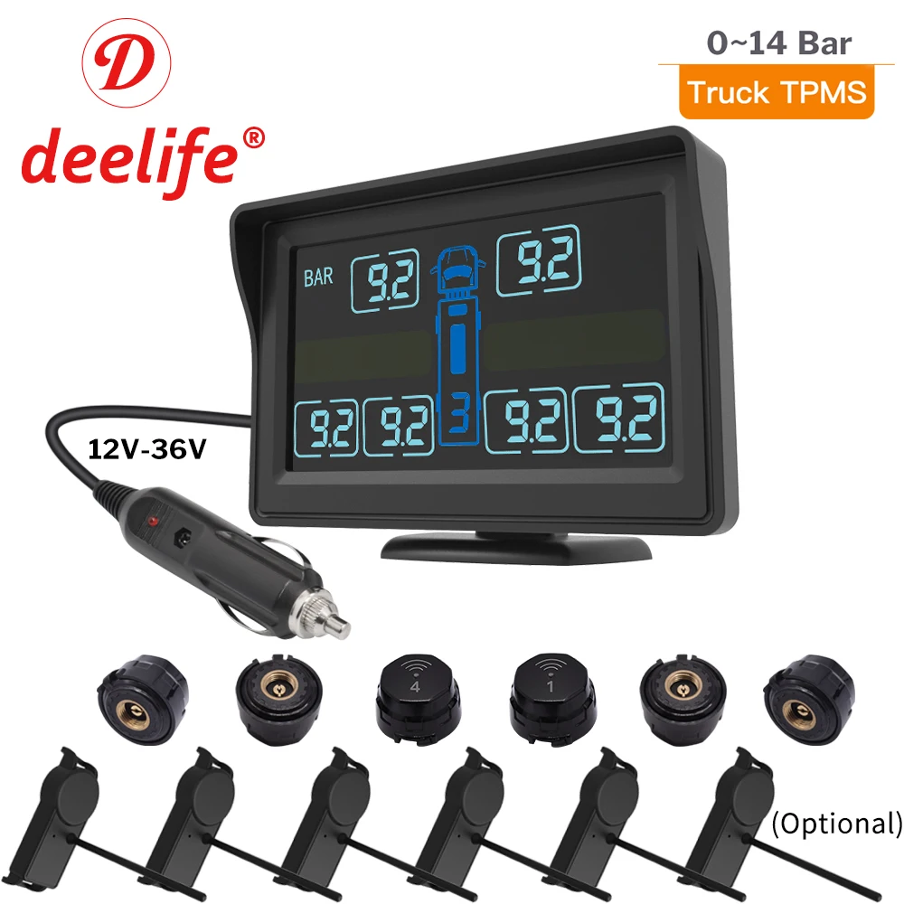 Deelife 6 Wheel Truck TPMS Wireless Tire Pressure Monitoring System ...