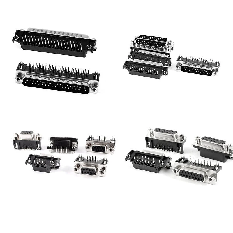 Conector de montagem db9 db15 db37 5 peças, dr9 dr15 dr25 dr37 9/15/25 ...