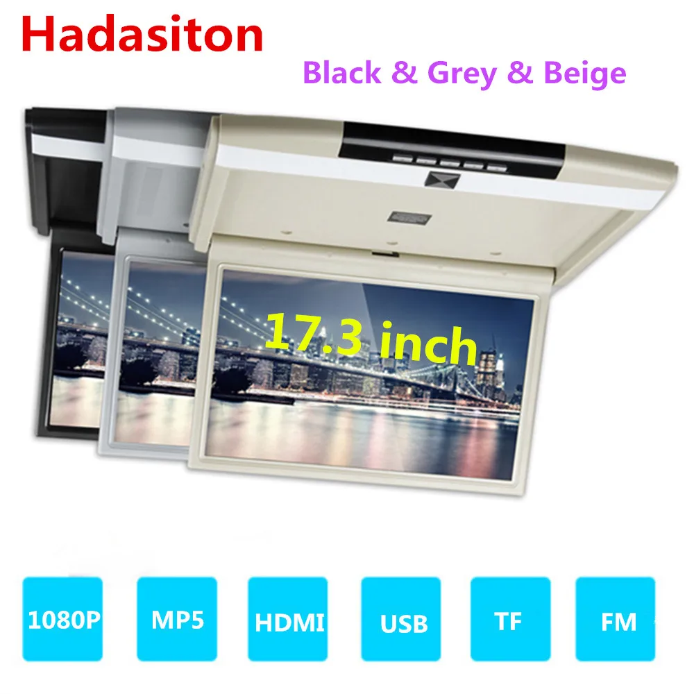 Pantalla LED TFT de 17,3 "FHD1080P para coche, monitor de montaje en ...