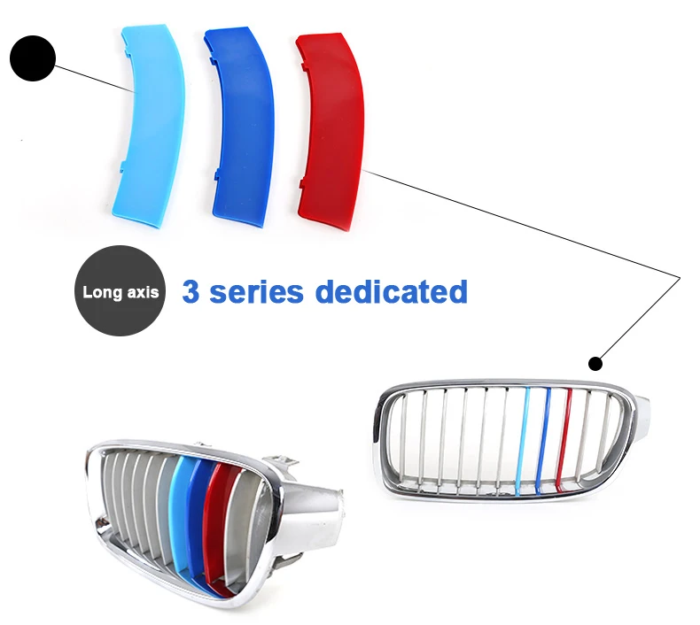 3D Styling For BMW 3 Series Car Front Grille Trim Sport Strips Cover ...
