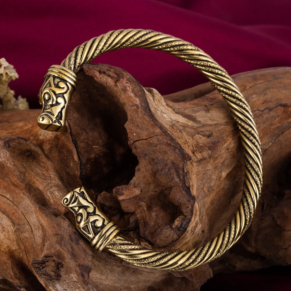 Skyrim-Vintage-Double-Dragon-Head-Animal-Bracelets-Nordic-Norse-Men ...