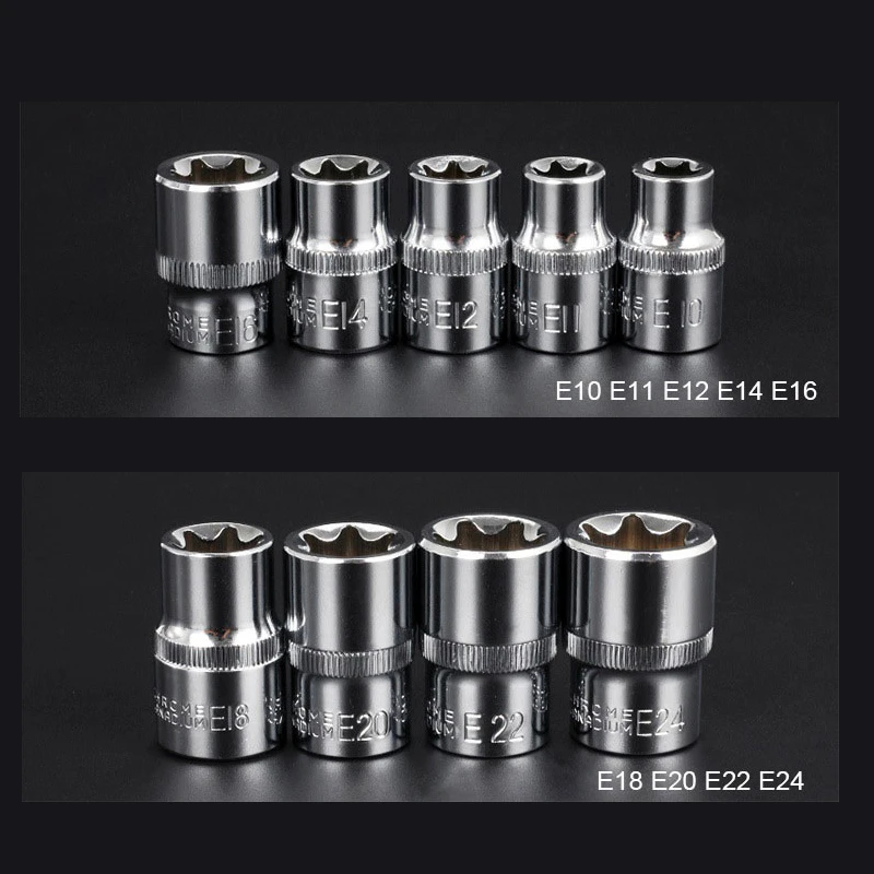 1pc 3/8 1/2 Inch Drive E Socket Wrench Head E10 E11 E12 E14 E16 E18 E20 E22 E24 Trox Female ...