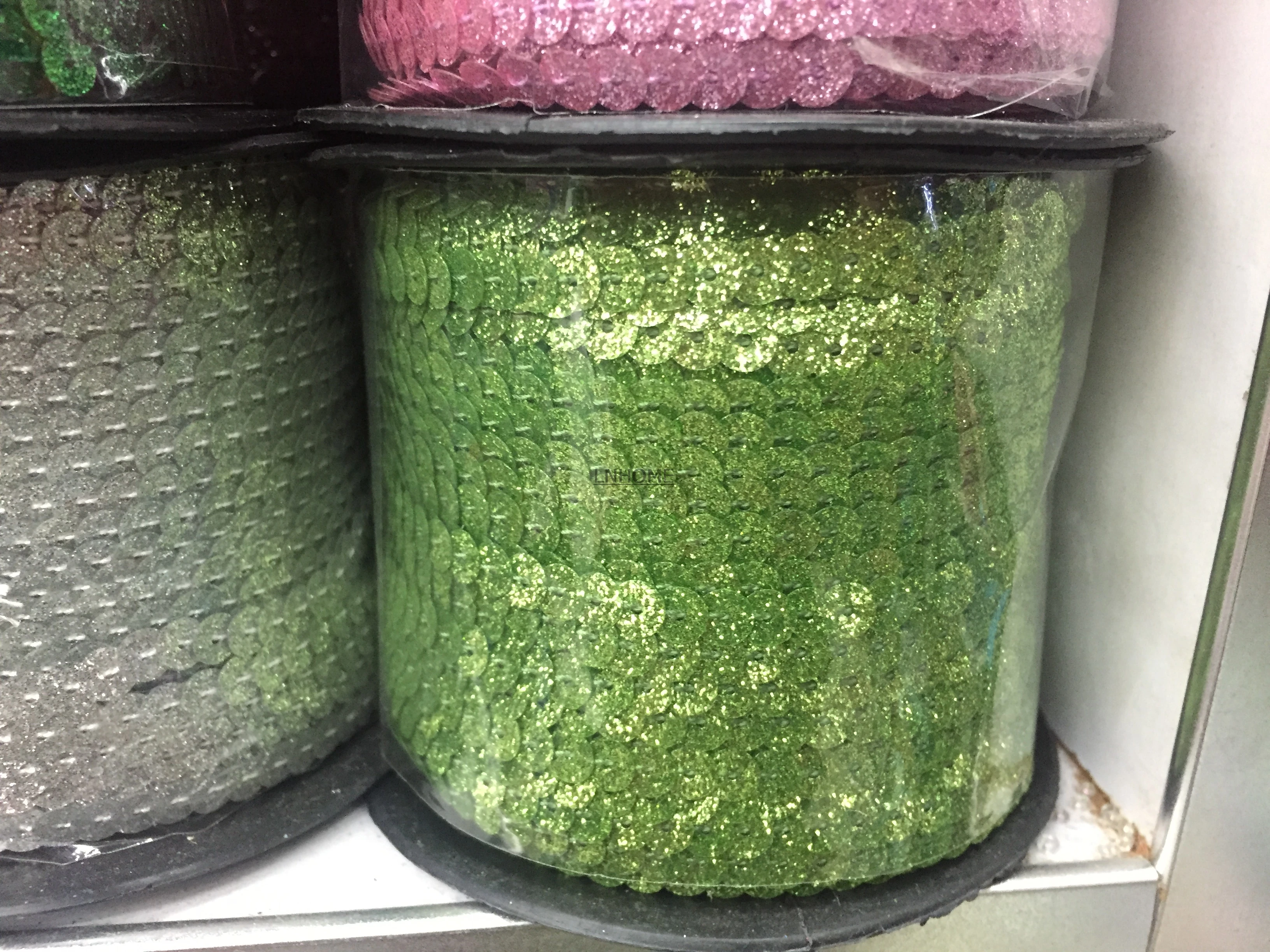 2017 New Design 100 Yards 6mm Glitter Powder Coating Sequins Roll Trim ...