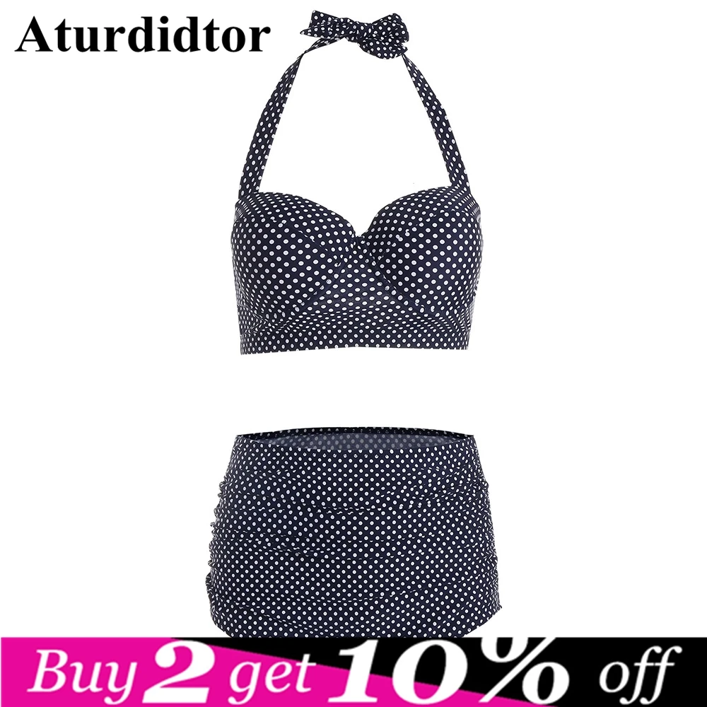 Large Size Swimsuits Polka Dot Sexy Bikini Set High Waist Women Summer