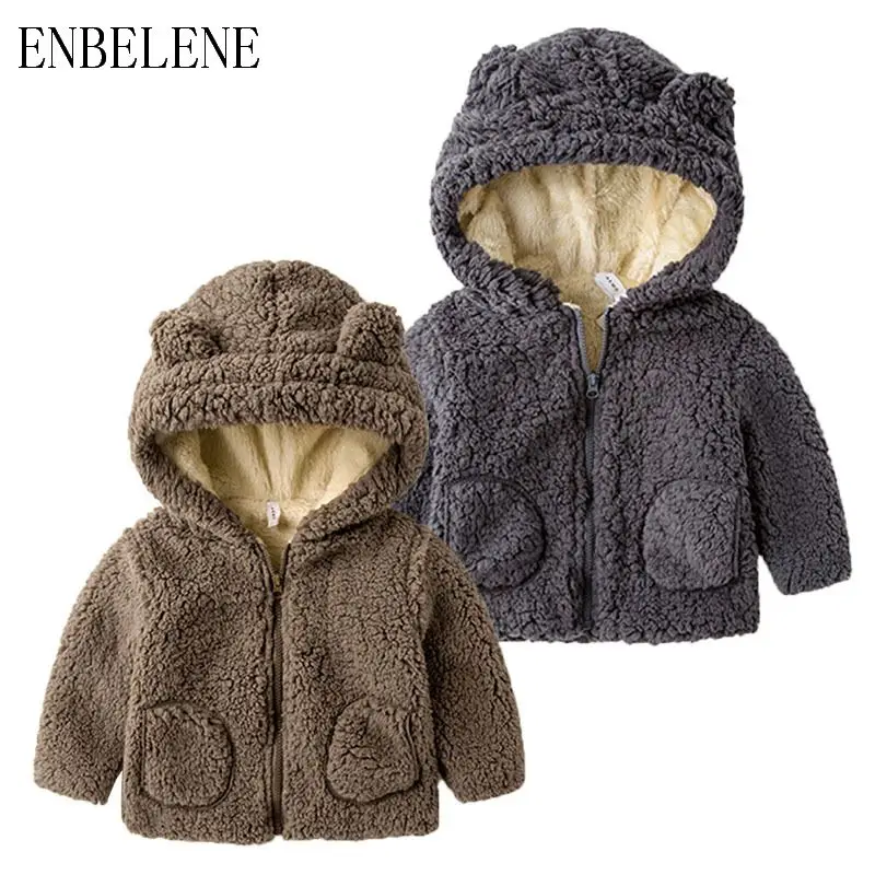 Winter Boys Girls Wool Jackets for Children's Cartoon Bear Fleece ...
