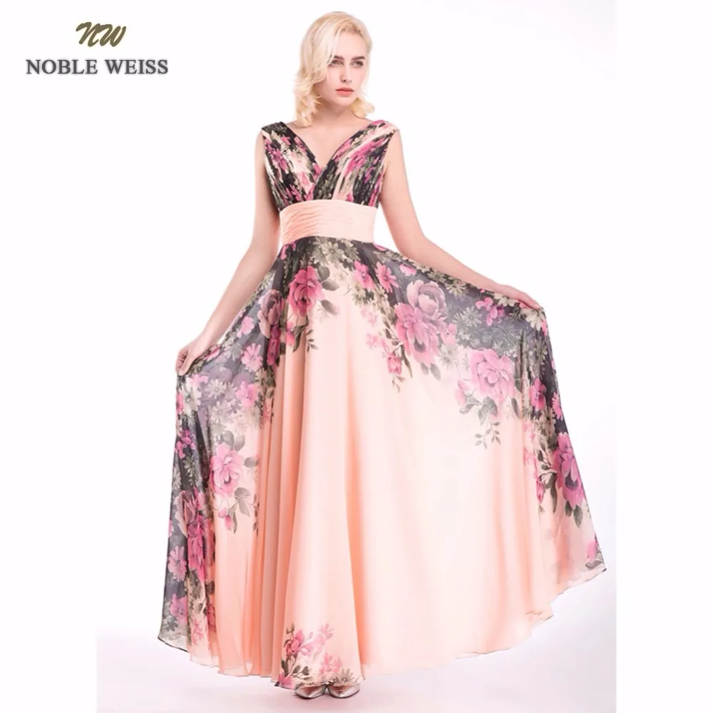 NOBLE WEISS Evening Dresses Robe De Soiree A Line Flower Pattern ...
