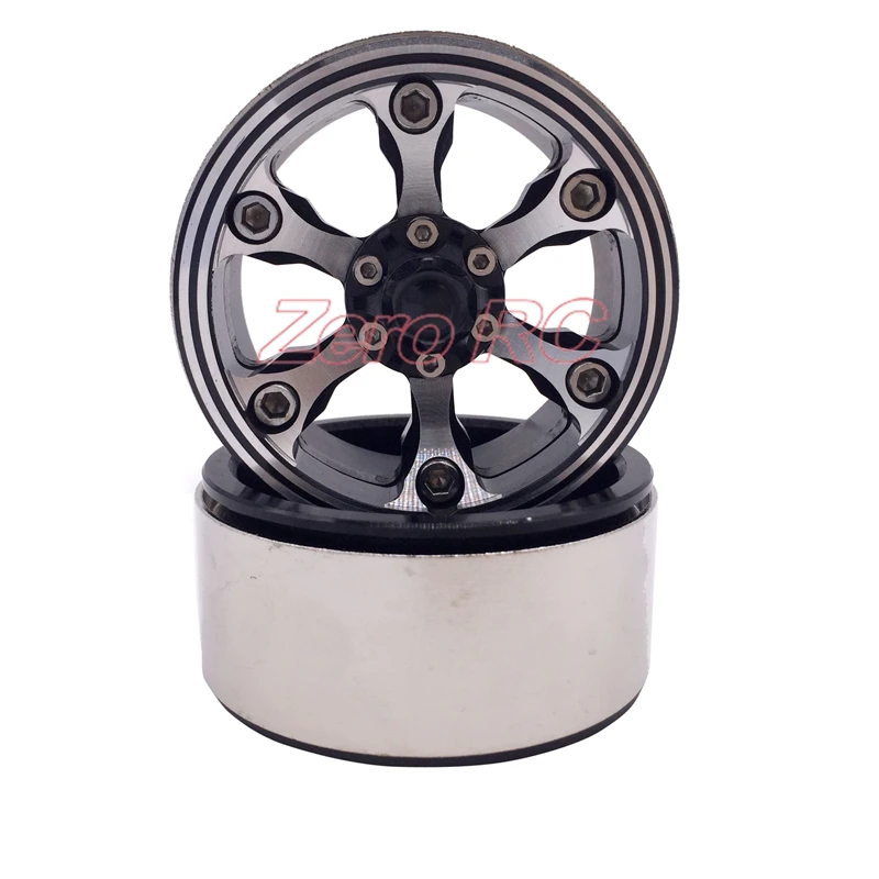 4X RC 1/10 Truck Rock Crawler 1.9" Wheel Rim Black Aluminum Beadlock ...