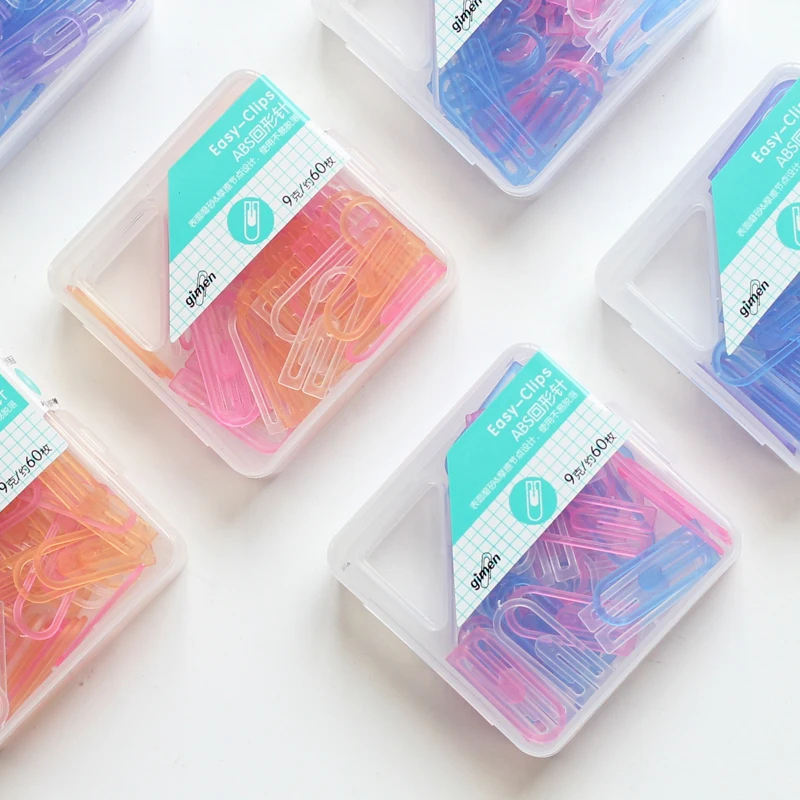 12 set/lote cor marcador de papel plástico abs clipe para escritório ...