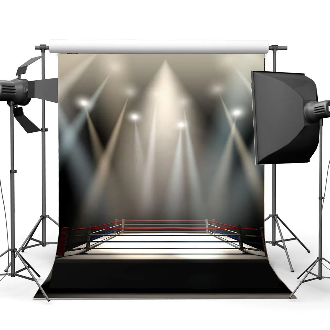 Boxing Backdrops Boxing Ring Backdrop Interior Stadium Stage Lights ...