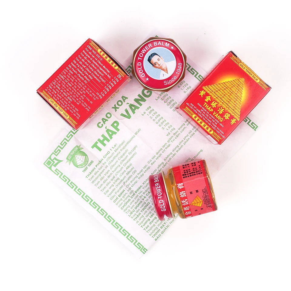 20g Vietnam Gold Tower Balm Active Cream Relieve Pain of Muscles ...