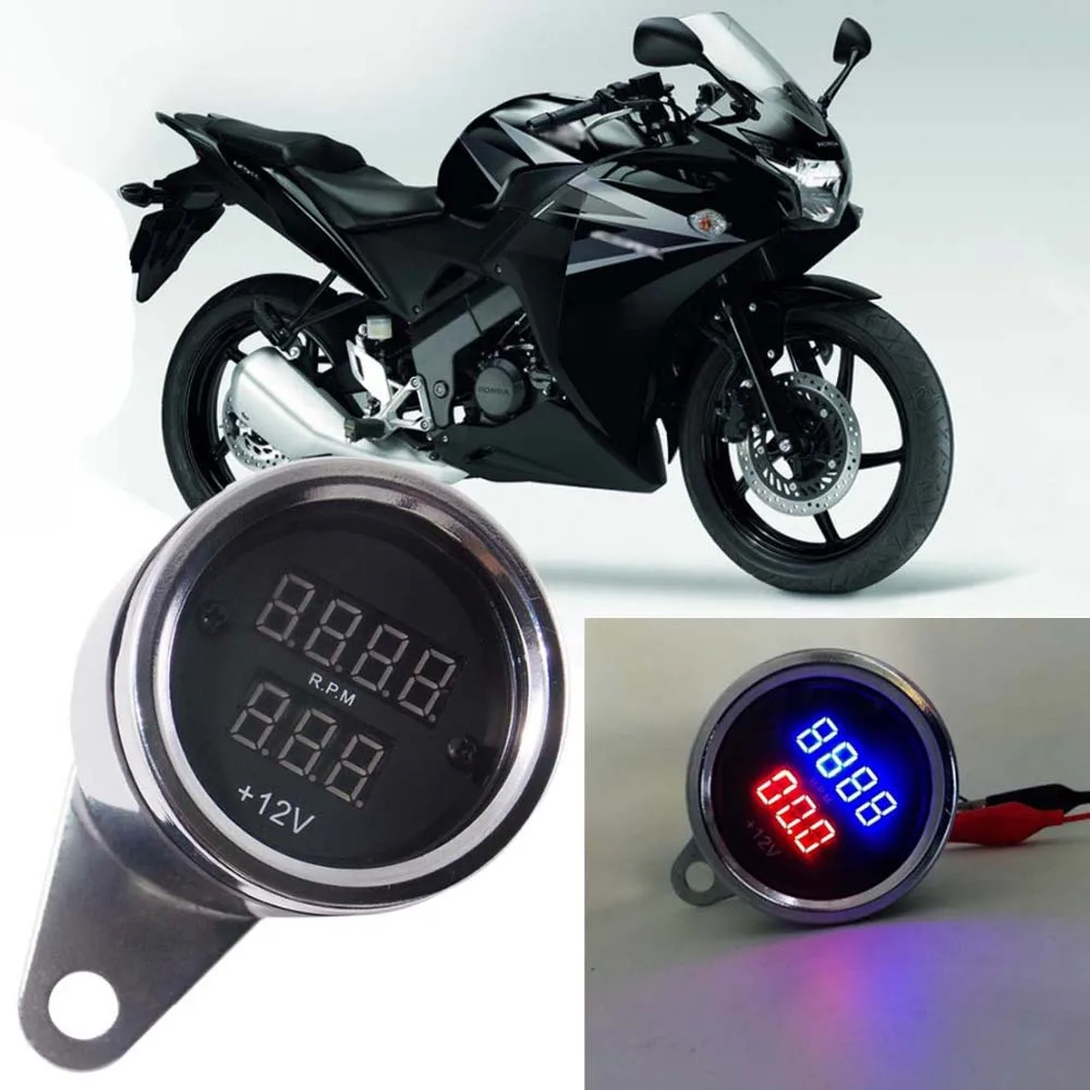 Dirt Bike Speedometer Kit 12 V DC Motorcycle Tachometer 2 In 1 LED ...