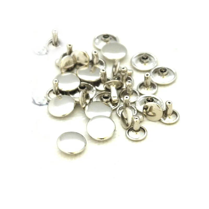 12 mm Metal Rivets, Round Cap Double Headed Silver Plated Metal Rivets ...