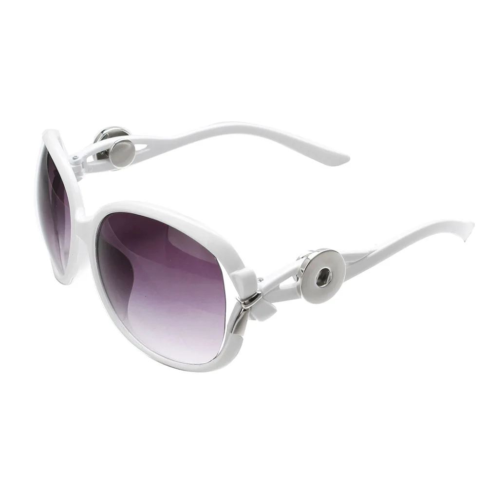 5 Color Xinnver Snap Button Sunglasses Retro Oval Glasses Eyewear Sunglasses Fit 18mm Snap