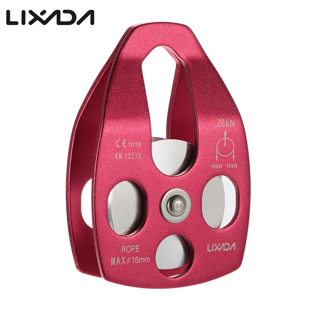 Lixada CE 인증 28kN 브레이크로드 구조 풀리 스윙 플레이트가있는 단일 볼 베어링 시브|야외 공구| - AliExpress