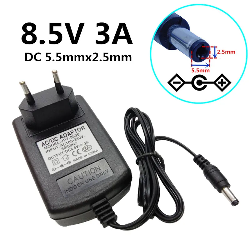 1PC 8.5V 3A DC5.5mm x 2.1 2.5mm AC/DC Adaptor 100V 240V Converter to 8 ...