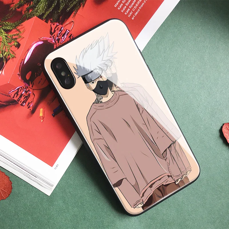 Kakashi Hatake Naruto Trend Fashion Soft Silicone Tempered Glass Phone Case Cover For Iphone 5