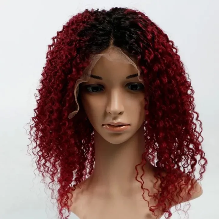 7a Brazilian Hair Kinky Curly 1b Bug Front Lace Wig Curly Hair 100