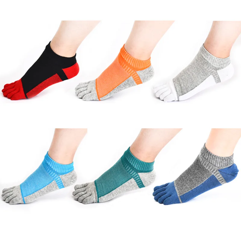 6 Pairs/Lot Novelty Mesh Five Toe Socks Men 2017 Skate Happy Cotton Socken Male Soks Separate 5 ...