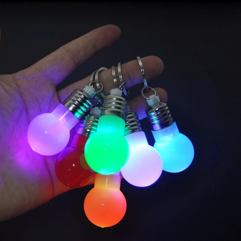 YINGTOUMAN LED Torch Flashlight Keychain Holiday Light Bulb Keyring ...