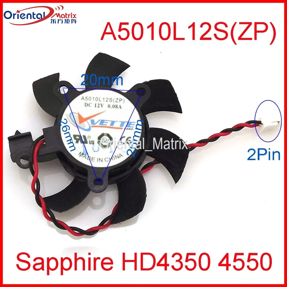 Vette A5010l12s (zp) 45mm 12v 0.08a 2wire 2pin Gpu Fan For Sapphire ...