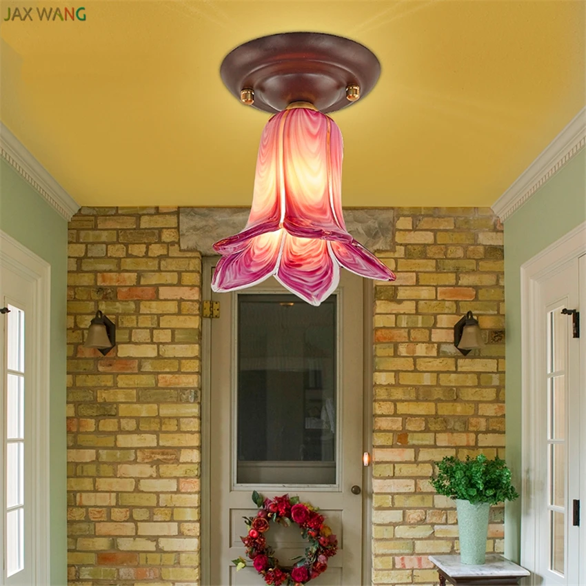Mediterranean country style ceiling lamp balcony bedroom light single ...