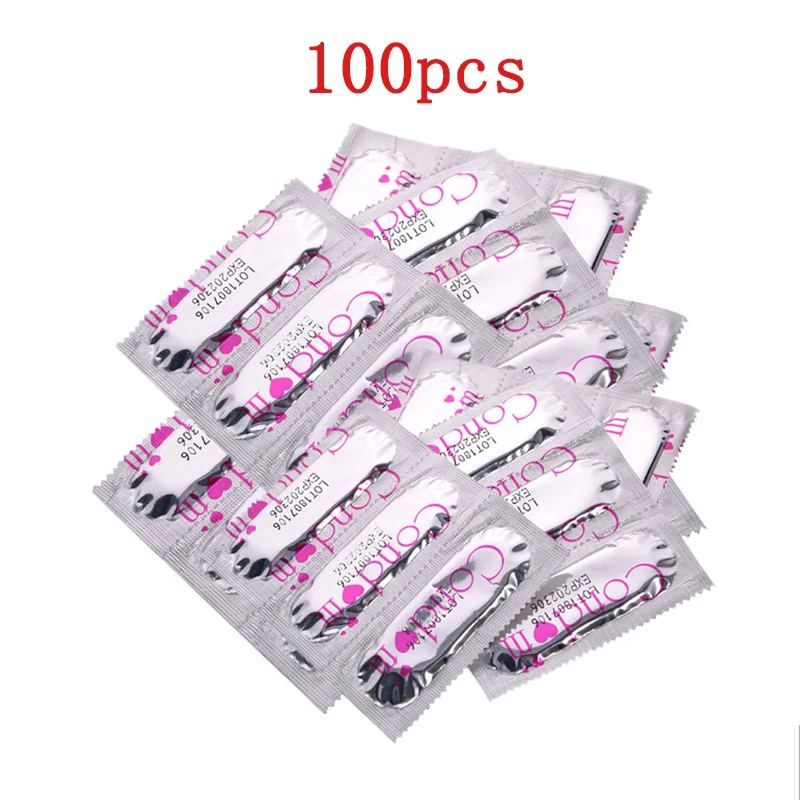 100pcs Condoms for Men Delay Large Oil Sex Dotted G Spot Condoms ...