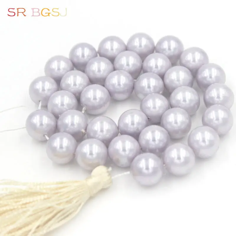 Free Shipping 12x12mm Round Violet Purple Shell Pearl Gems Jewelry ...