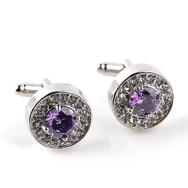 Luxury-High-grade-jewelry-Men-s-White-Purple-Enamel-Crystal-Cufflinks ...