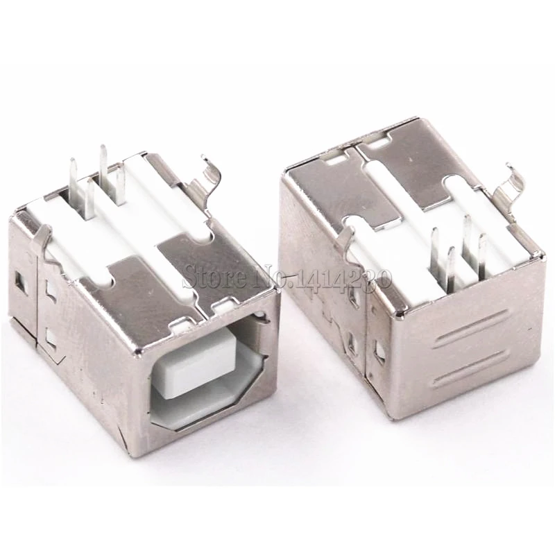 10Pcs Square USB socket usb B Type Female 90 degree PCB welding parent ...