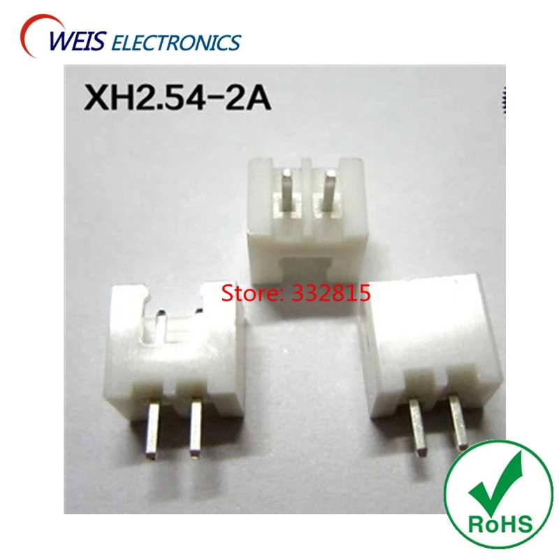 1000pcs Xh2.54-2a Xh-2a 2.54mm 2pin 2p Straight Legs Male Connector Terminal Blocks Good Quality ...