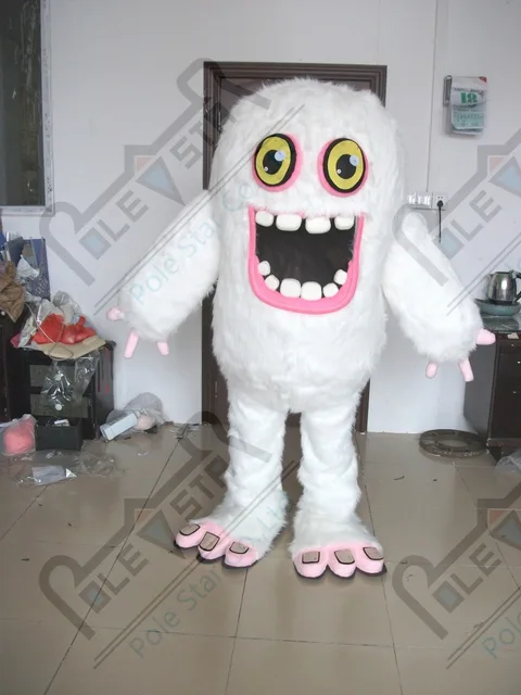 my singing monsters mascot costumes white long fur monster costumes-in ...