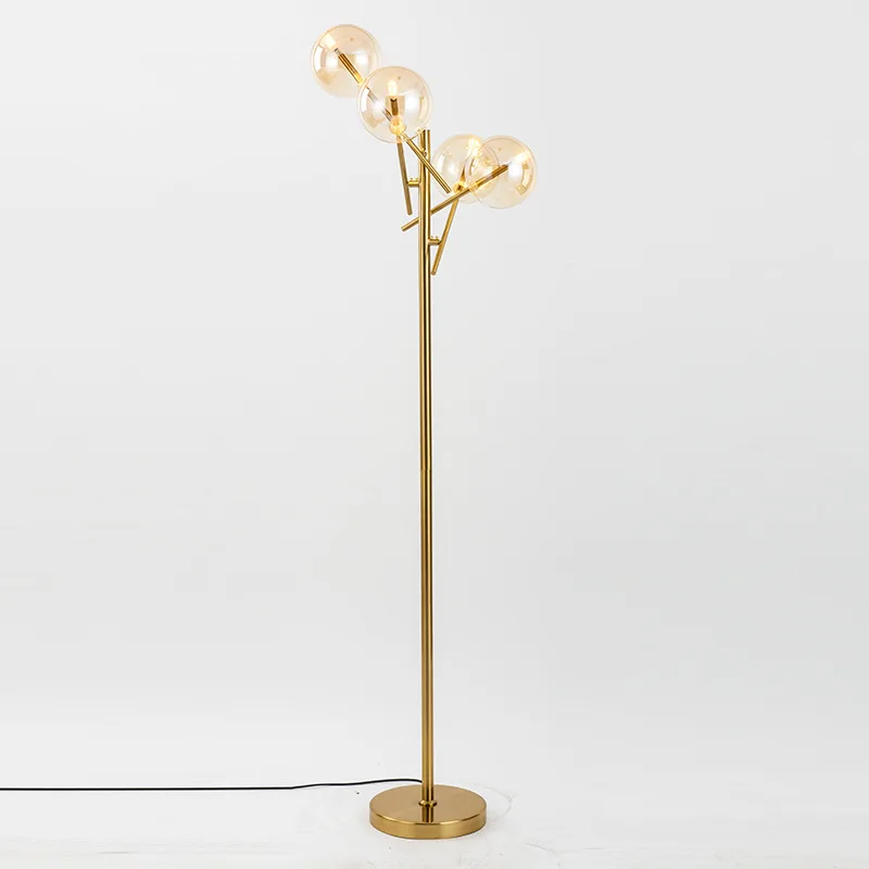 Postmodern-Iron-Glass-Golden-Rotated-LED-Lamp-LED-G4-Light-LED-Floor ...