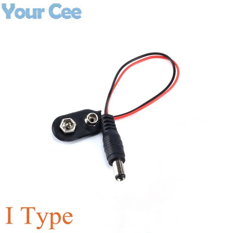 100 pc 9V DC Battery Power Cable Plug Clip Barrel Jack Connector for ...