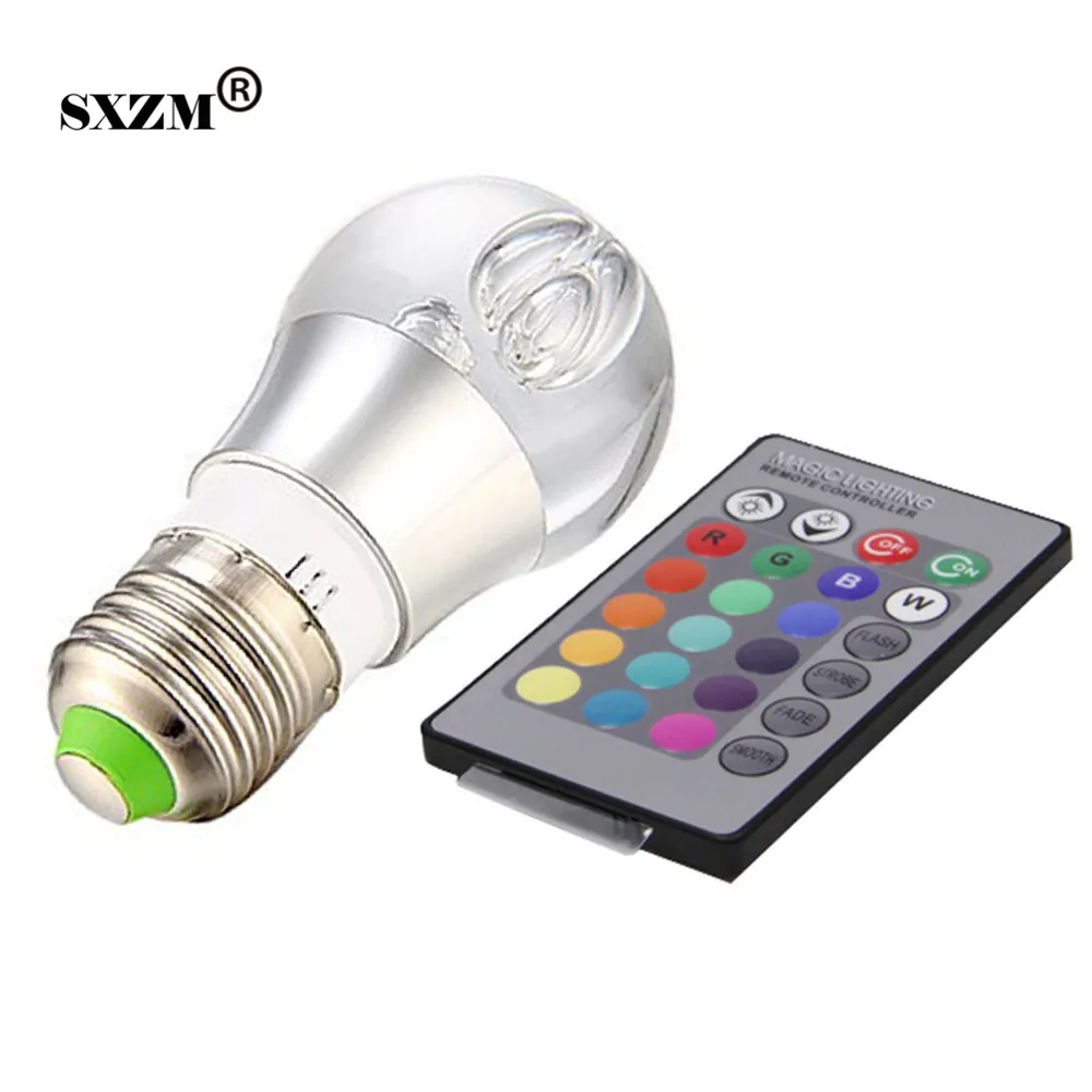 SXZM RGB spot led ball bulb 3W E27 crystal led bulb light AC85 265V RGB ...