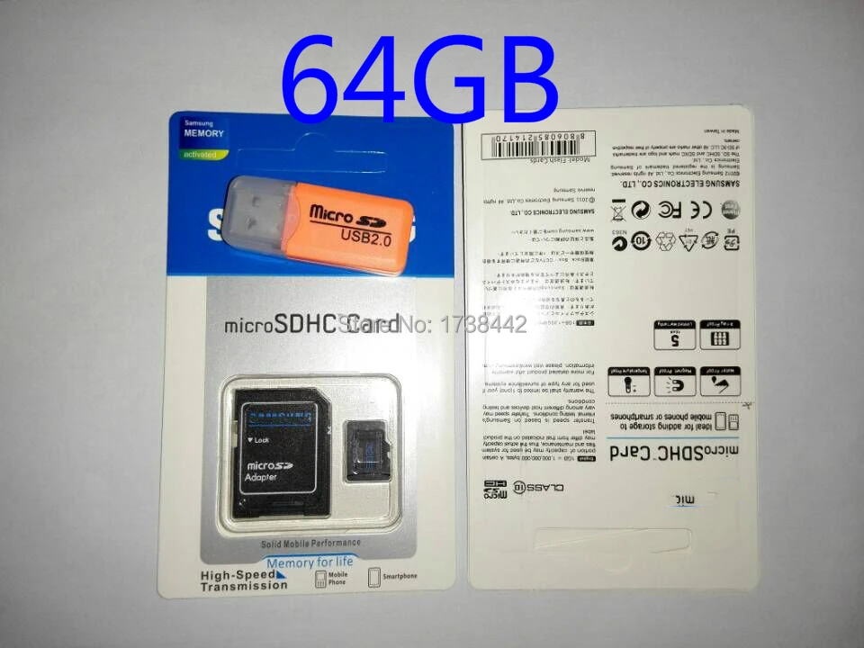 Wholesale Samsung 64GB TF / Micro SD memory card 64 g + SD adapter for ...