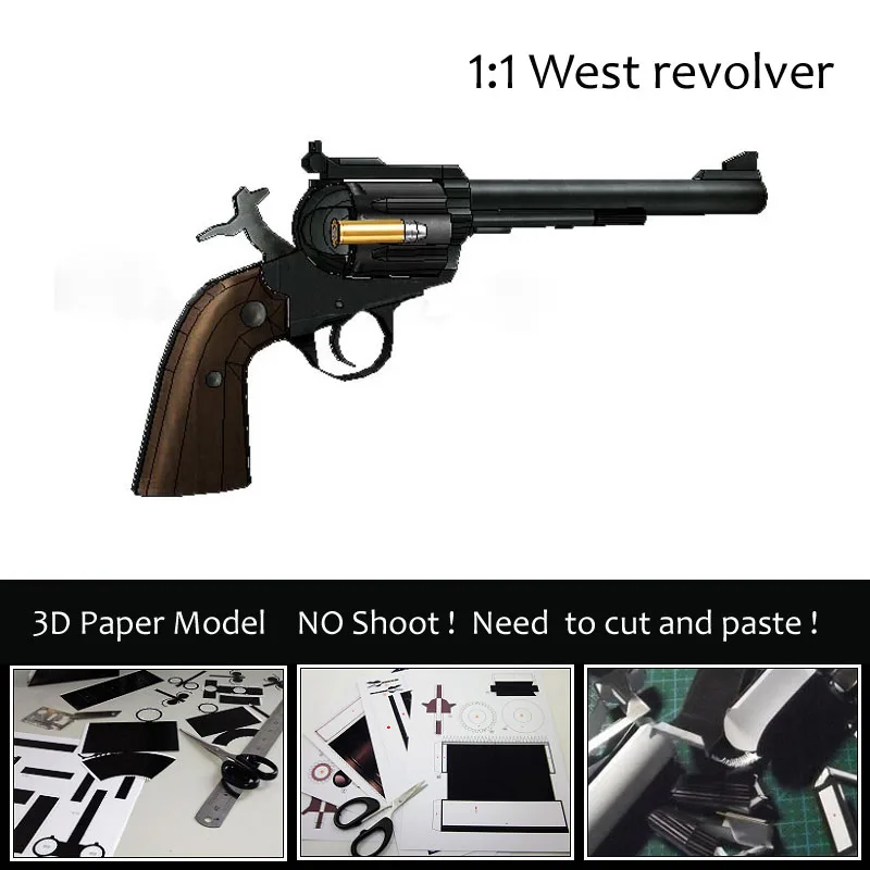 3D Paper Model Machine Gun 1:1 West revolver DIY PaperCraft Handmade ...